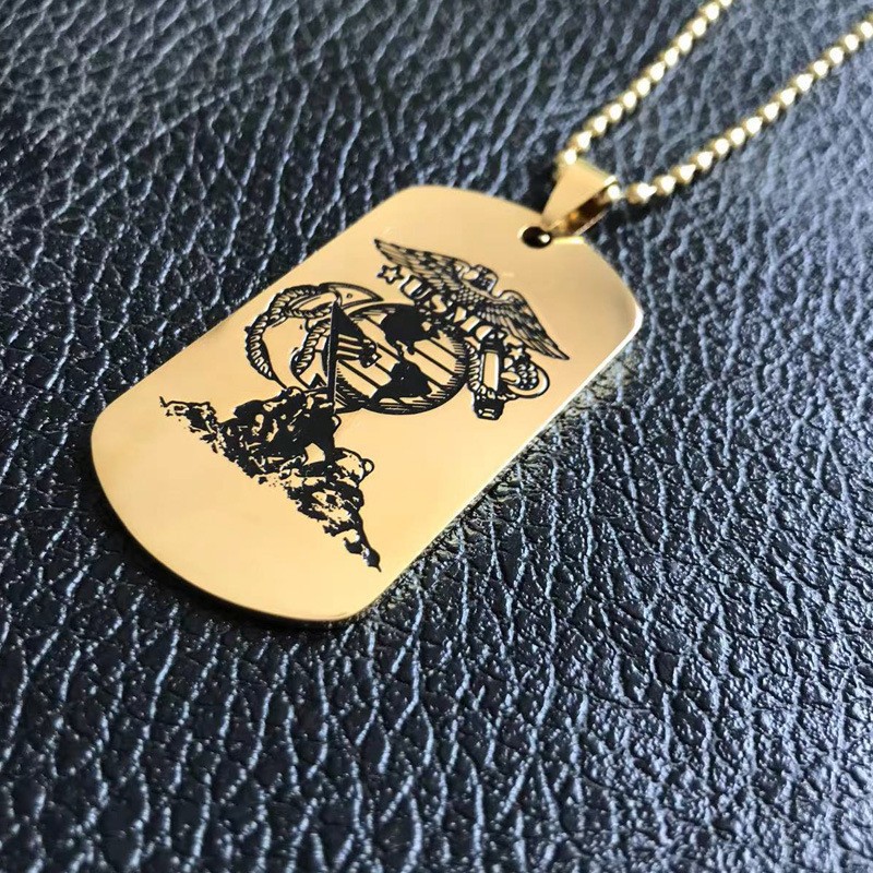 Classic Foreign Ornament Stainless Steel Metal Dog Tag UNSC Logo ...