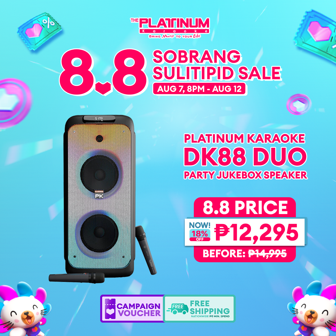 Platinum Karaoke DK88 Duo Party Jukebox Speaker w/ Built-in Karaoke ...