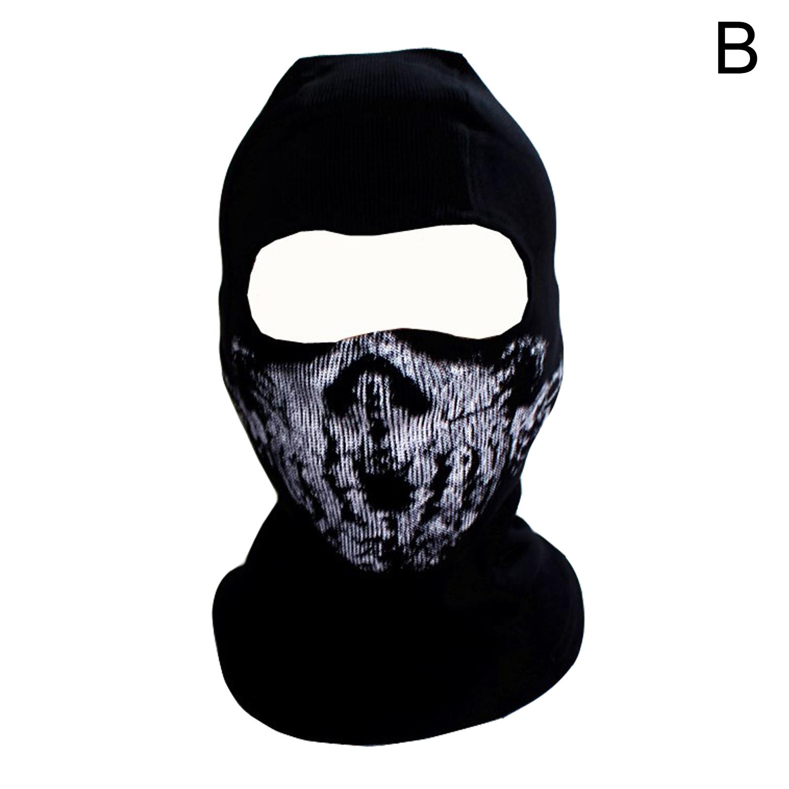 Motorcycle Hood Full Face Mask Skull Pattern Riding Windproof Hood ...