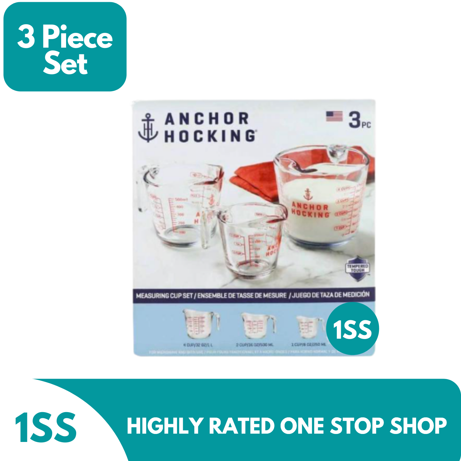 Anchor Hocking Glass Measuring Cup 3 Piece Set | Lazada PH