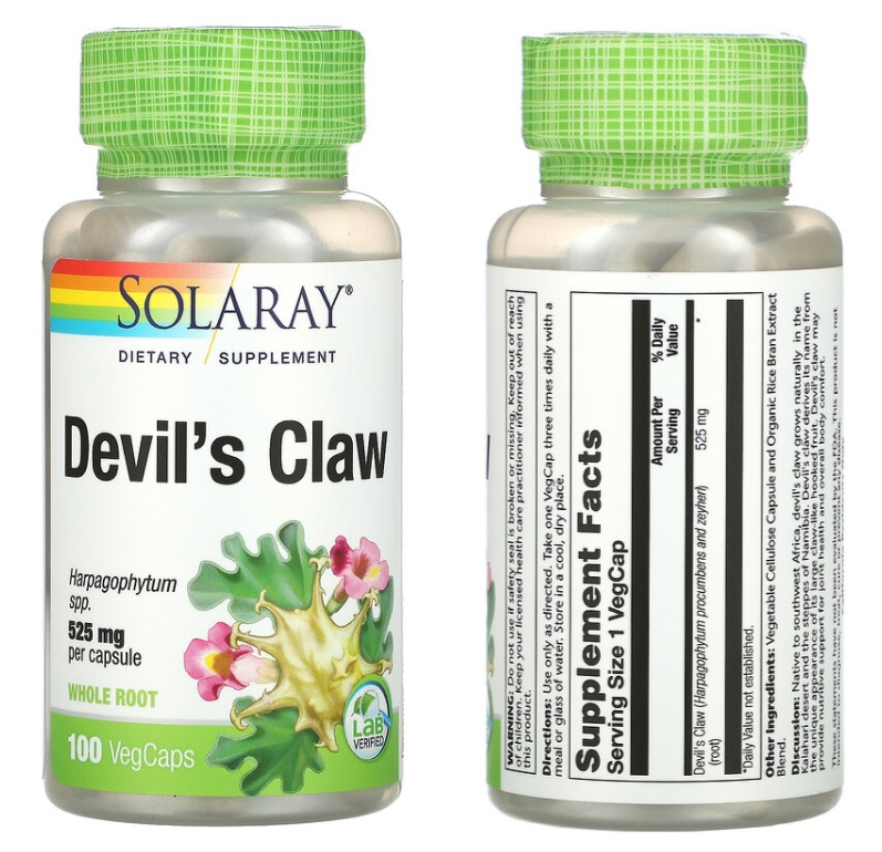 Solaray, Devil's Claw, 525 mg, 100 VegCaps | Lazada PH