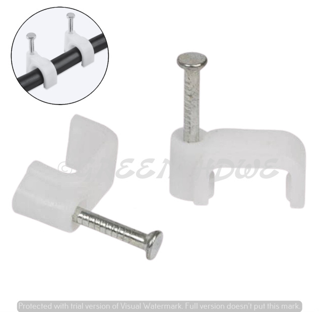 100PCS/1PACK WHITE CABLE CLIPS PVC NAIL CABLE WIRE CLIP WALL HANGING ...
