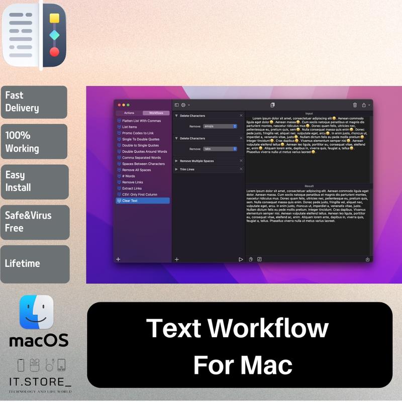 【MAC】Text Workflow Lifetime for Intel and M1 Chip Apple Silicone MacOs/Macbook/Mac Software Full ...