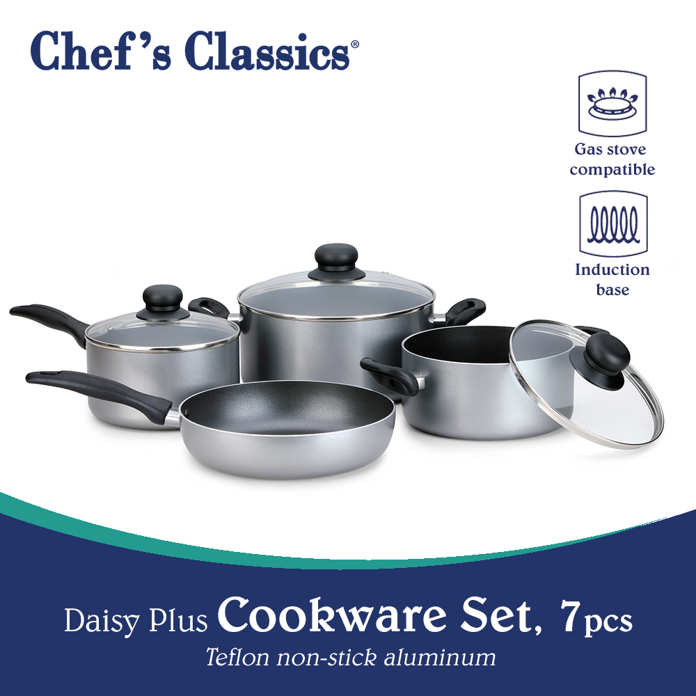 Chef's Classics Daisy Plus Non-Stick Cookware Set, 7pcs | Lazada PH