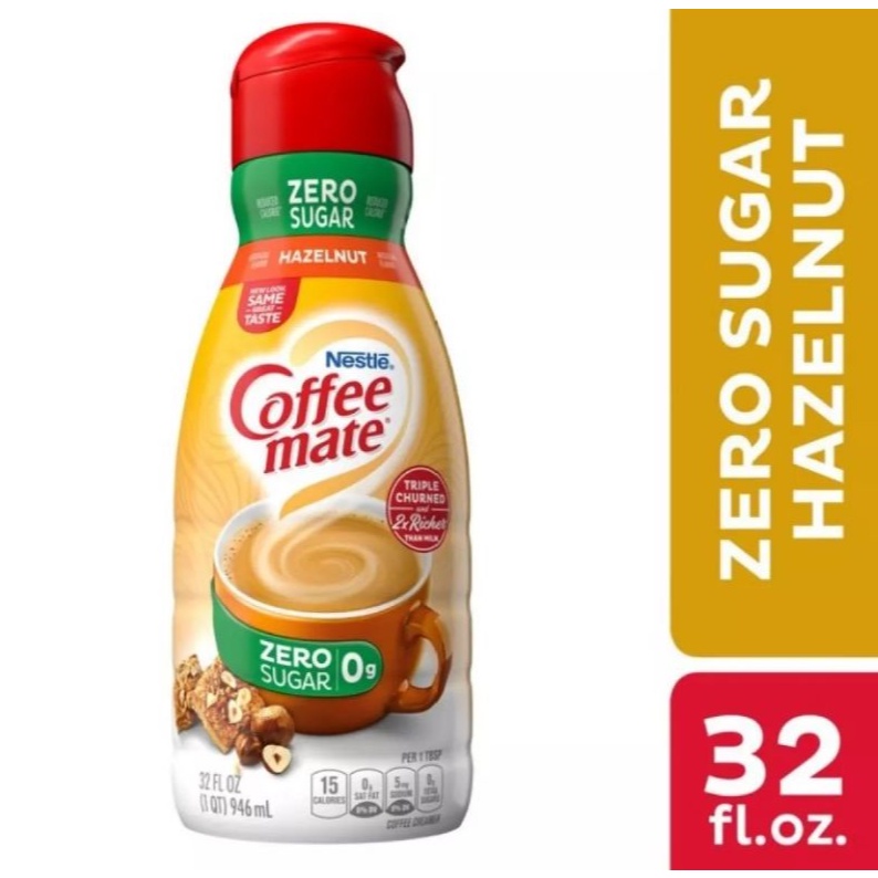 Nestle Coffee Mate Liquid Hazelnut Flavor Zero Sugar 946mL / 32oz ...