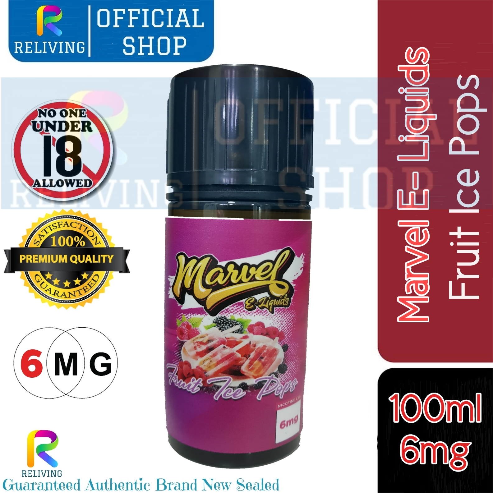MARVELS FRUIT ICE POPS 100ML Available on 6mg 3mg 0mg RELIVING OFFICIAL ...