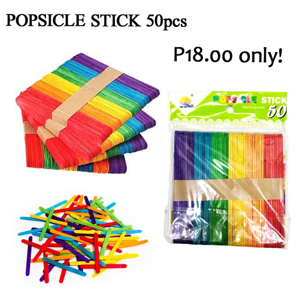 50pcs/pac Popsicle sticks colored | Lazada PH