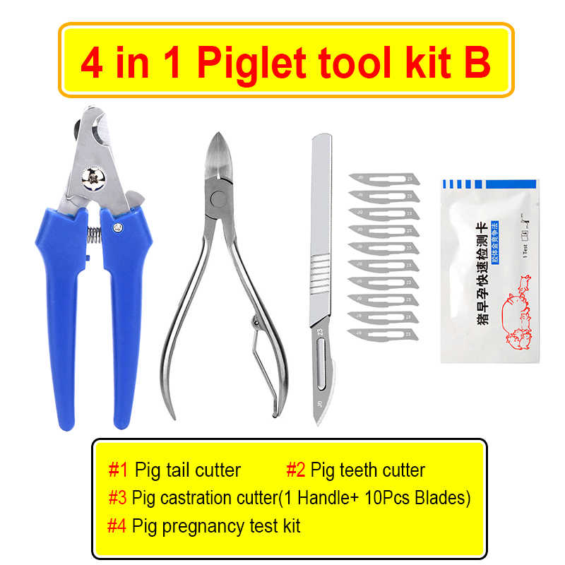 4 in 1 Pig Kit Pig tail cutter + Piglets tooth cutter + Piglet ...
