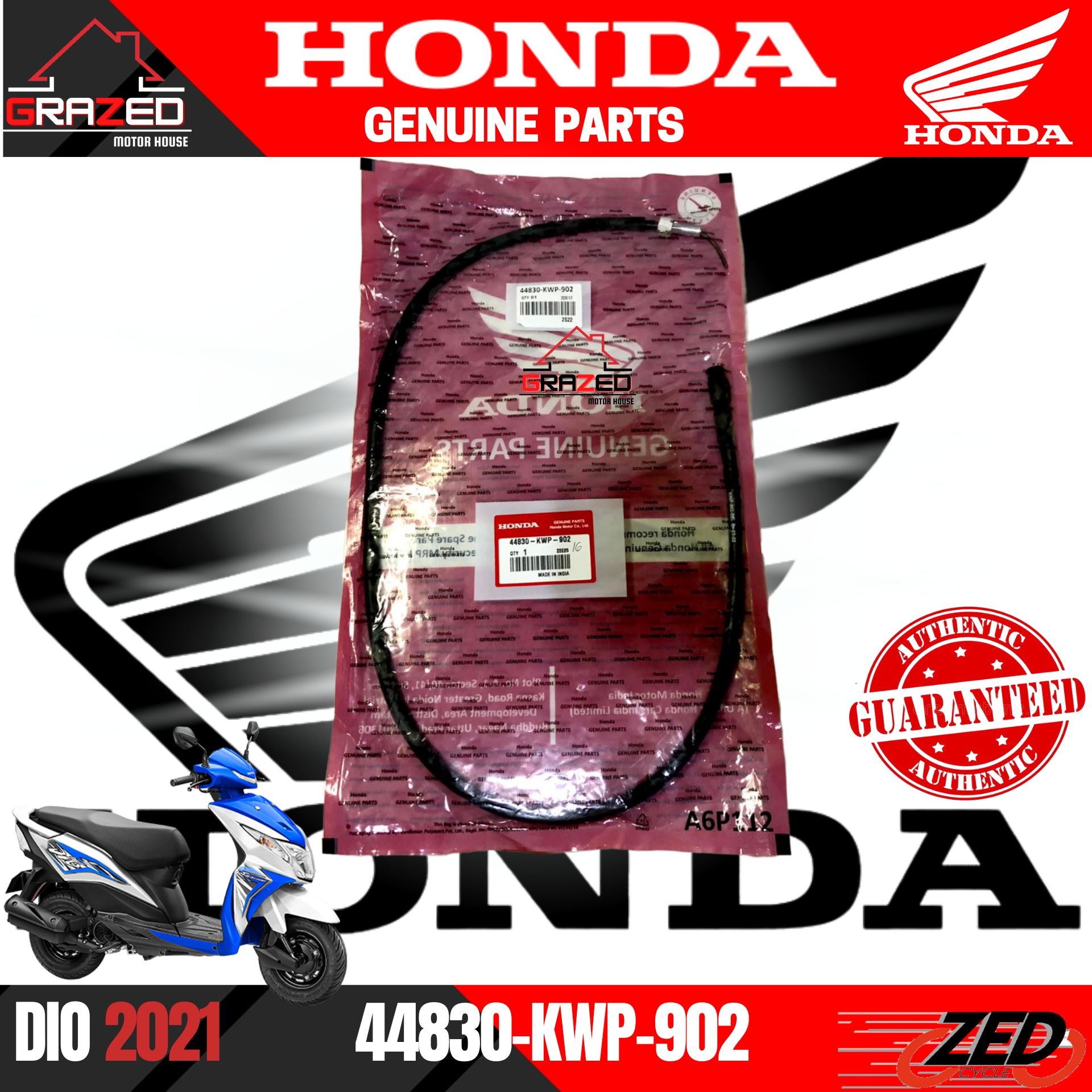 SPEEDOMETER CABLE for Honda Dio 2021 (Genuine) 44830-KWP-902 | Lazada PH