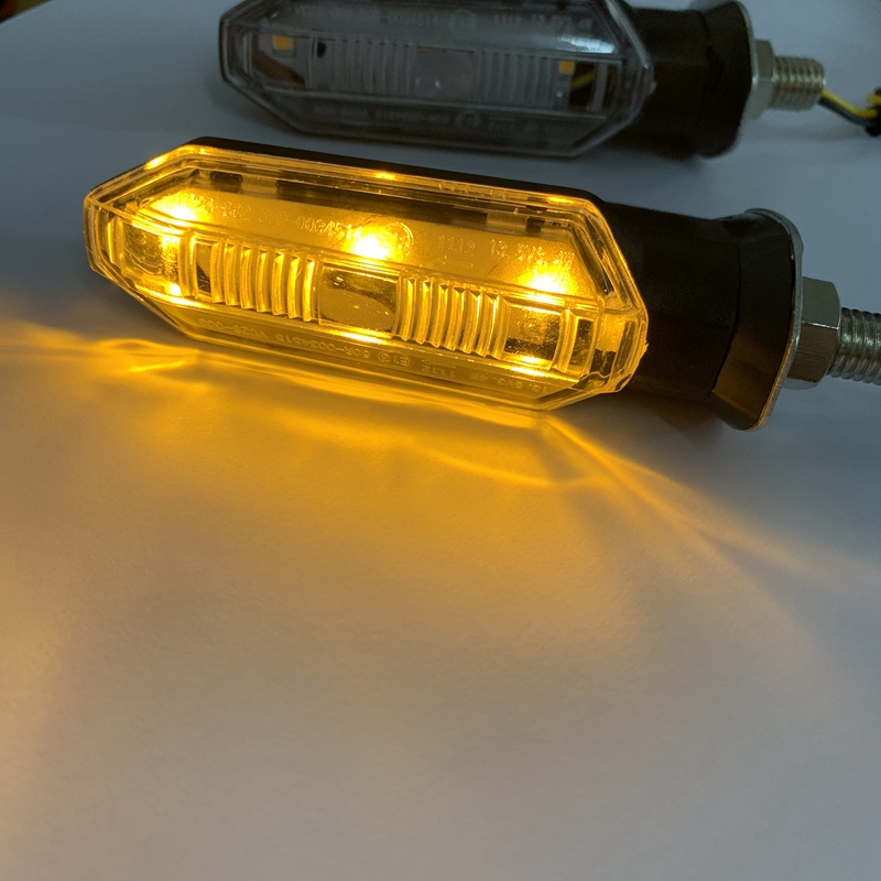 2PCS Universal LED Motorcycle Turn Signal Light Rear Lights Lamp 12V IP67 Waterproof Amber ...