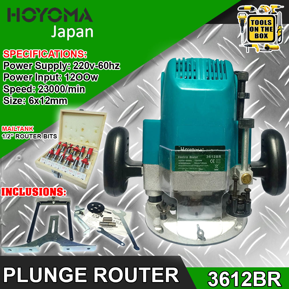 Hoyoma Japan Electric Router 1200W 3612BR Complete Accessories with ...