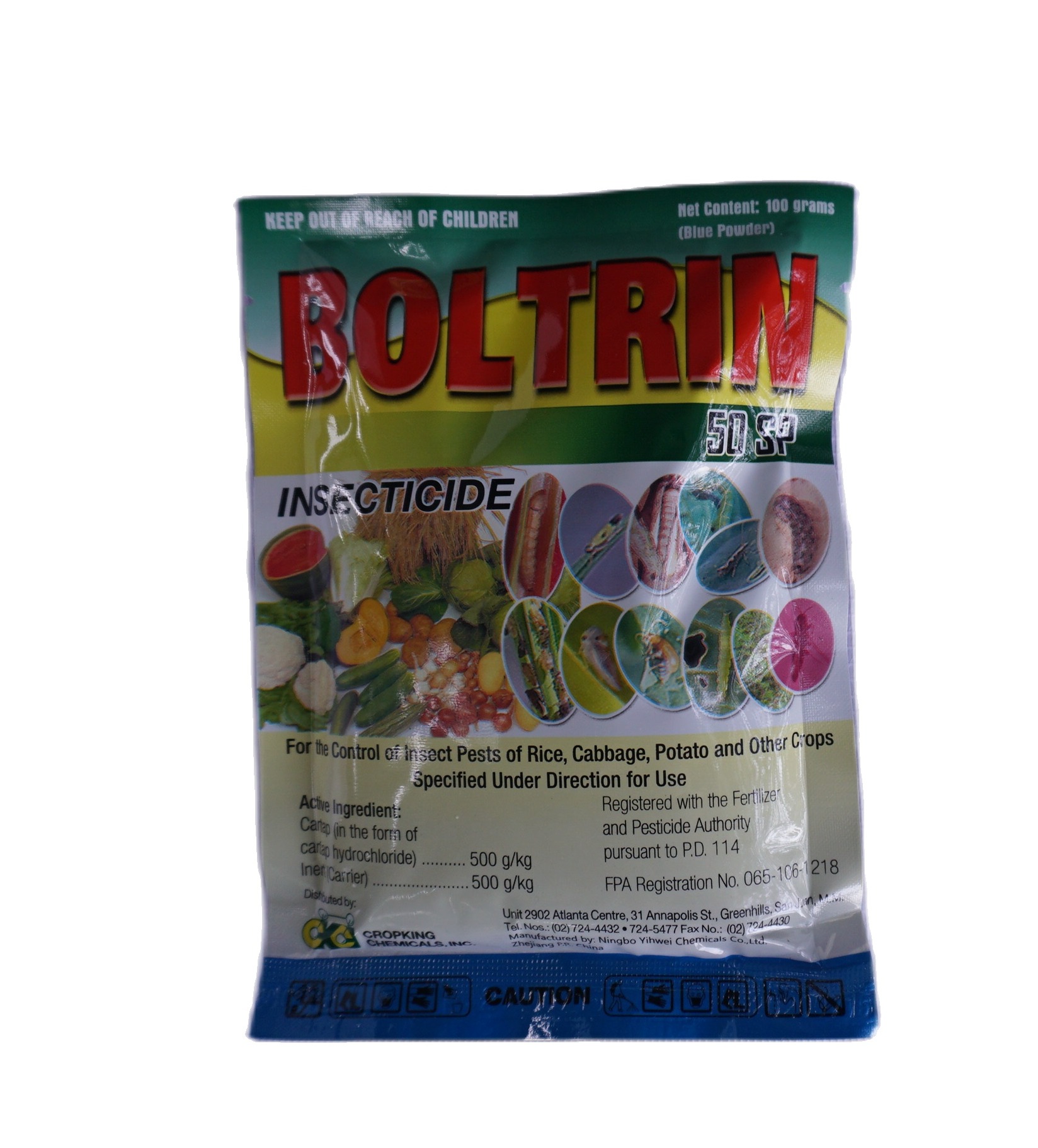 BOLTRIN CARTAP Systemic Insecticide 100 grams, for Vegetables, Rice ...