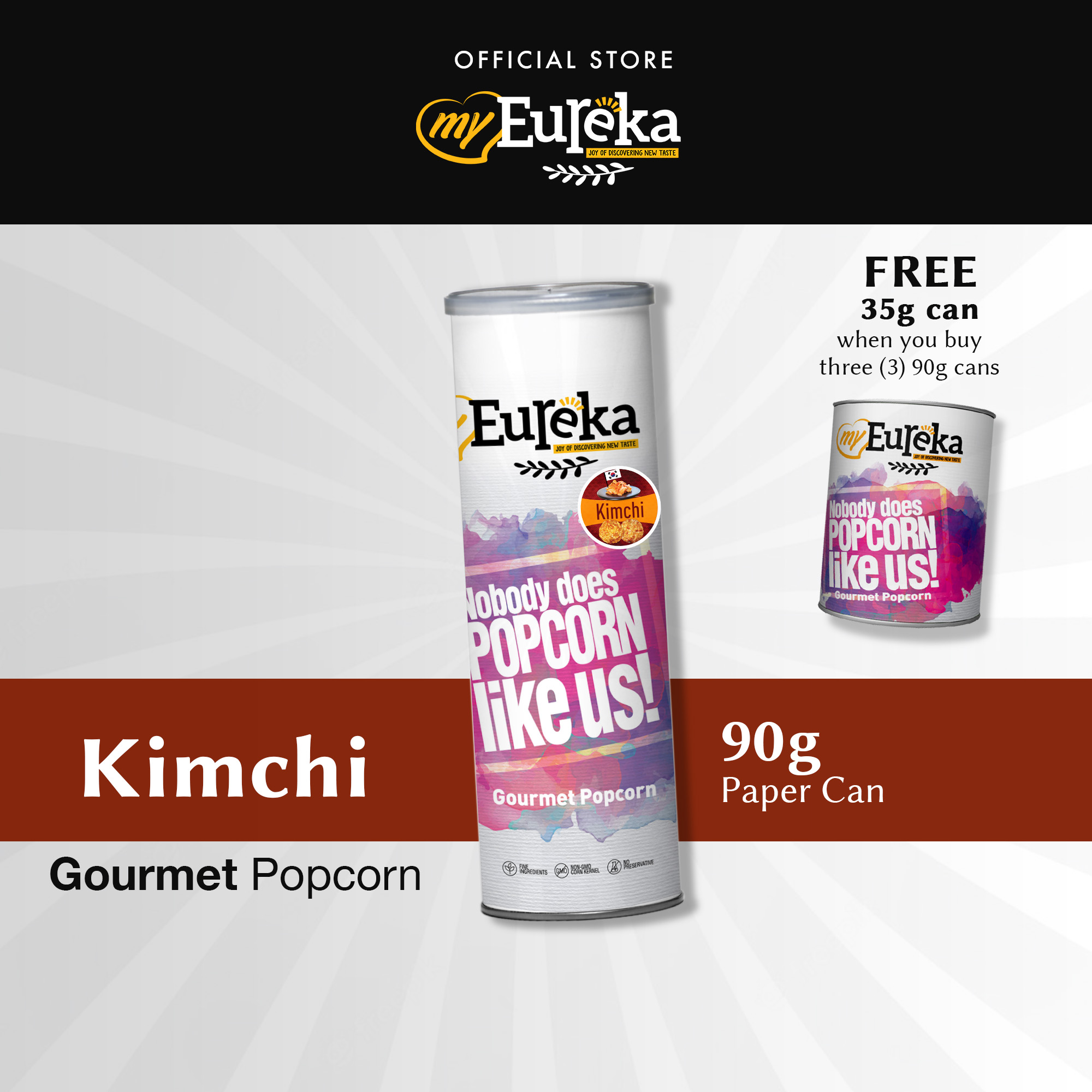 Eureka Kimchi Popcorn 90g Can | Lazada PH