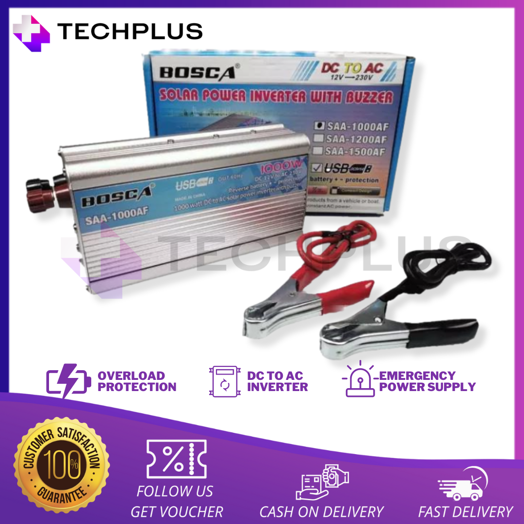 TechPlus Bosca SAA-1000AF 1000W 12V DC to 220-230V AC Car Home Solar ...