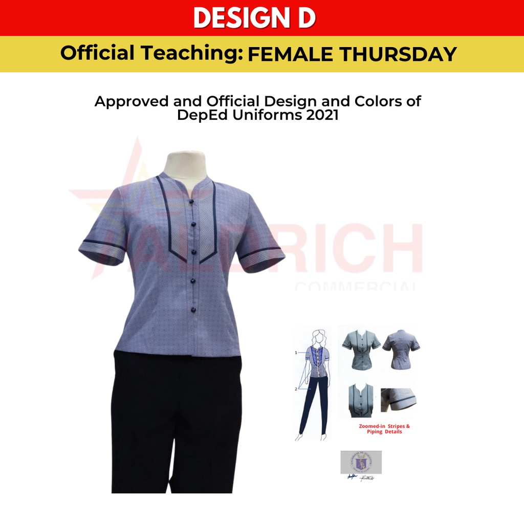♘Aldrich Commercial DepEd Uniform National Teaching Uniform for Female ...