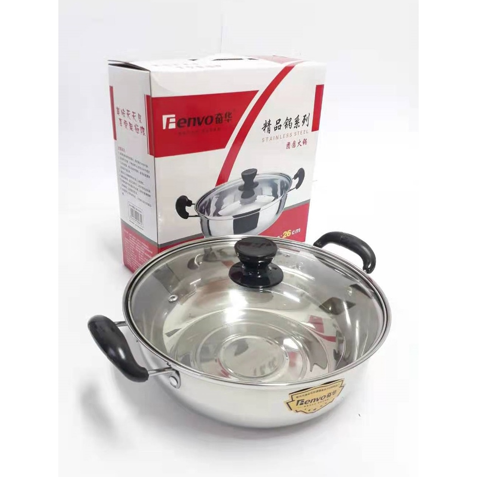 Hot Pot With Glass Cover Soup Pot Souce Pot Kaldero Kaserola Stainless ...