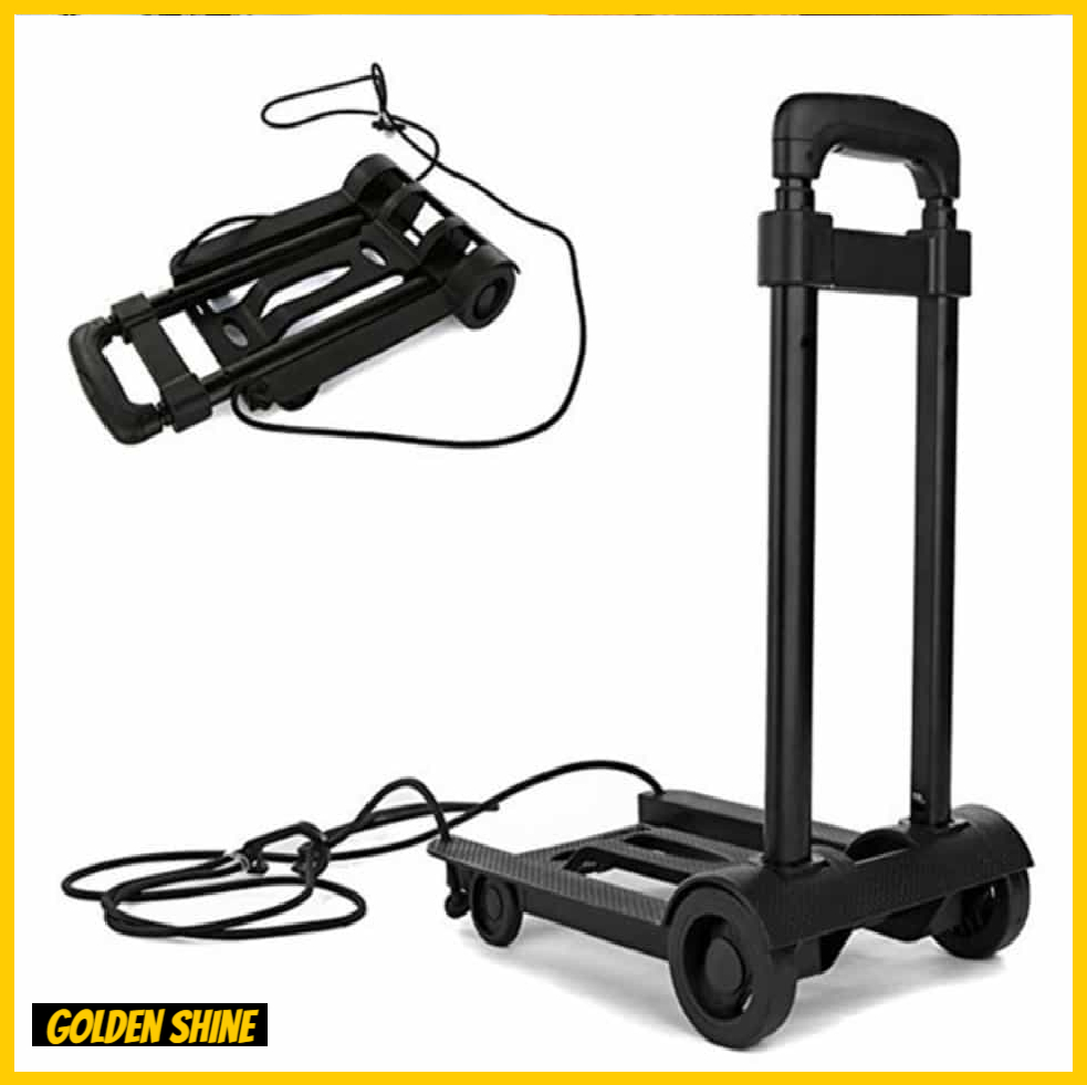 Folding Portable Push Trolley Travel Cart Adjustable Home Luggage Carts ...
