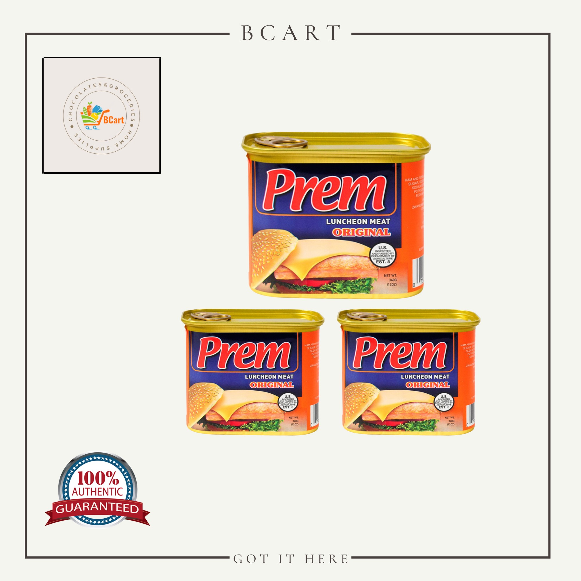 PREM Luncheon Meat Original - 340G | SET OF 3 | Lazada PH