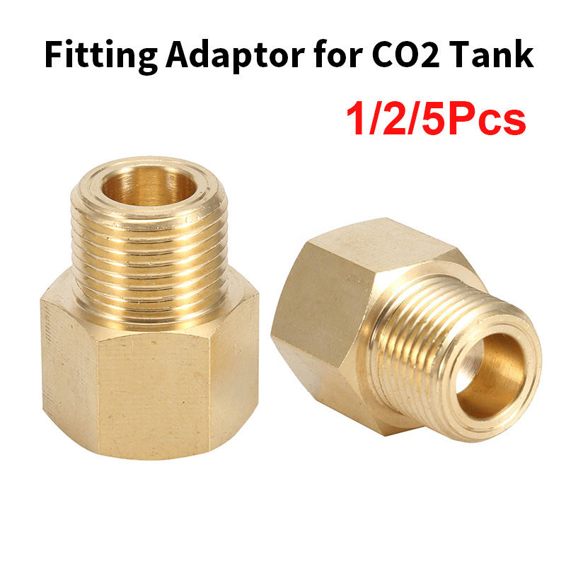 1/2/5Pcs CO2 Fitting Adaptor Full Solid Brass CO2 Connector Adapter for ...