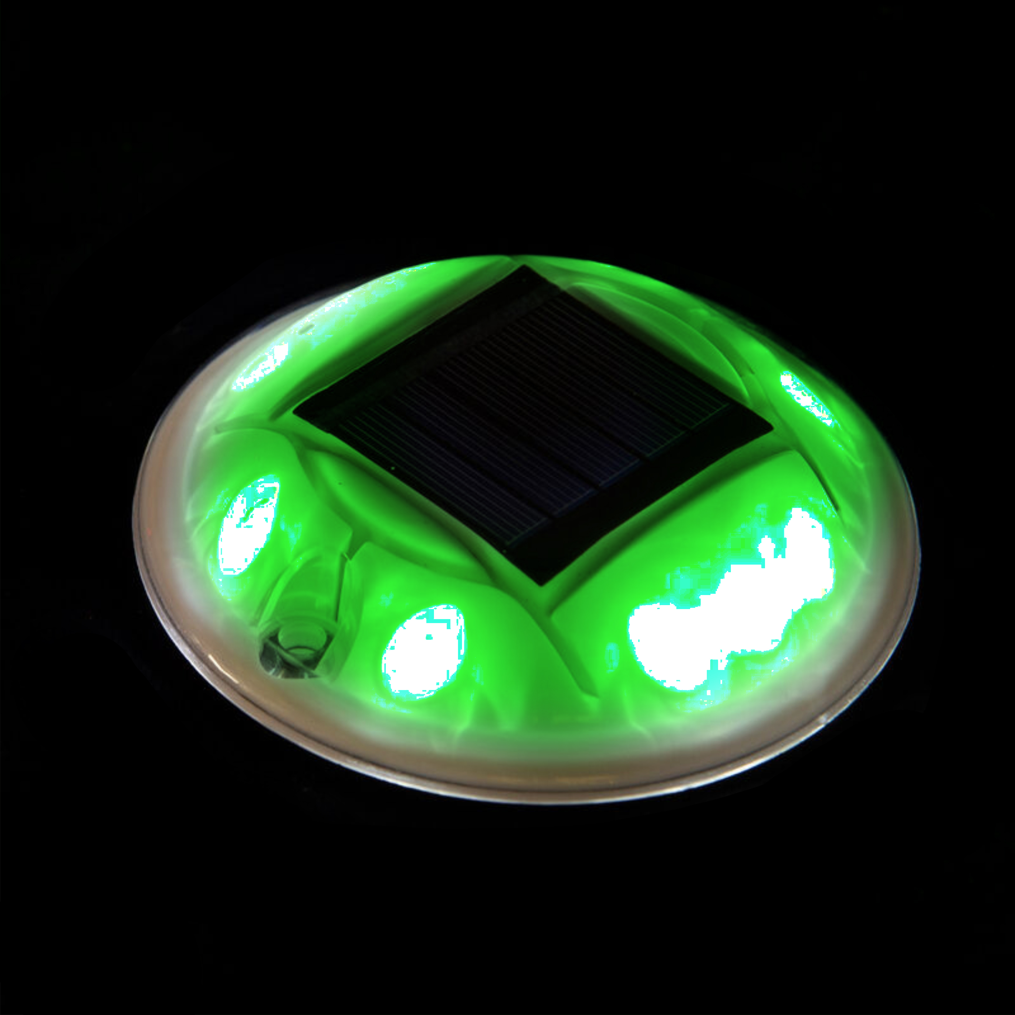 Heavy-Duty LED Solar Stud Light Mounted / Polycarbonate Coated / Road ...