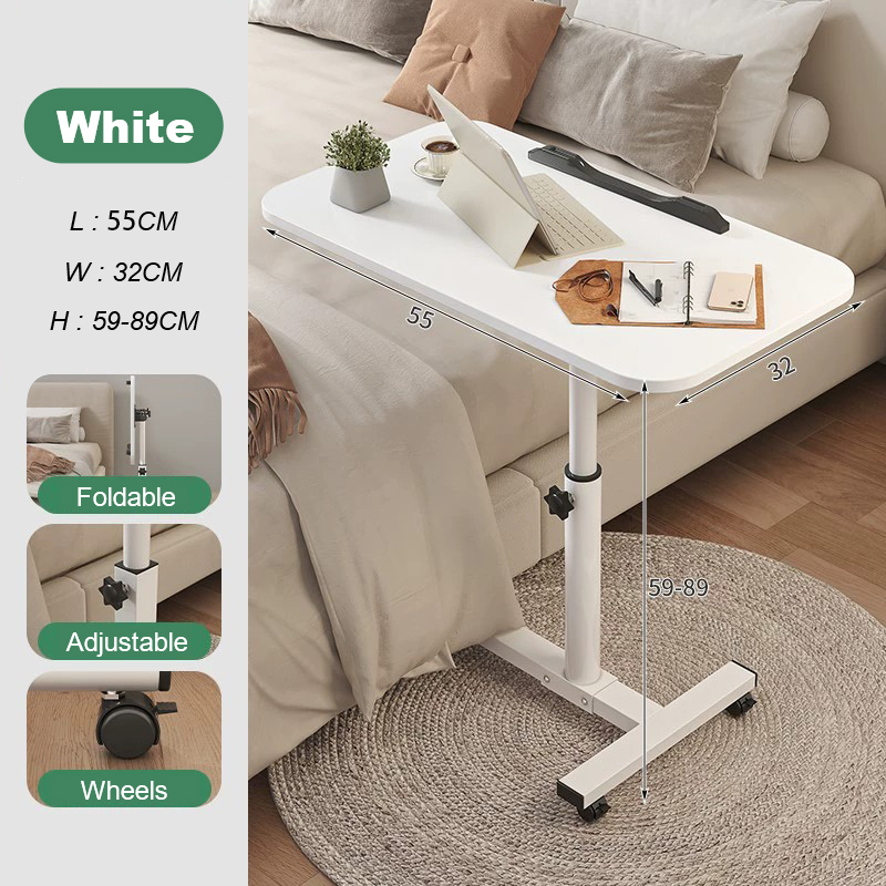 Adjustable Bedside Laptop Table Sofa Side Table With Wheels Lifting ...