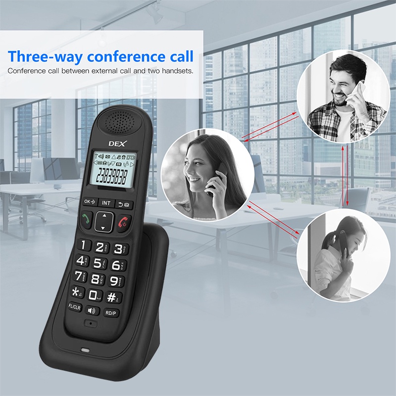 【from local &COD】Landline Phone Expandable Cordless Phone Band Caller ...