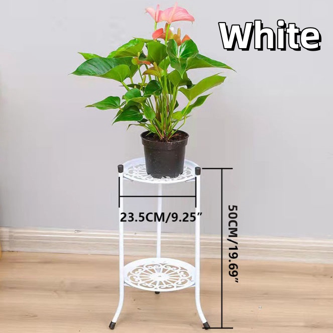 2 Tier Plant Rack Stand Metal Potted Plant Stand Floor Flower Pot Rack ...