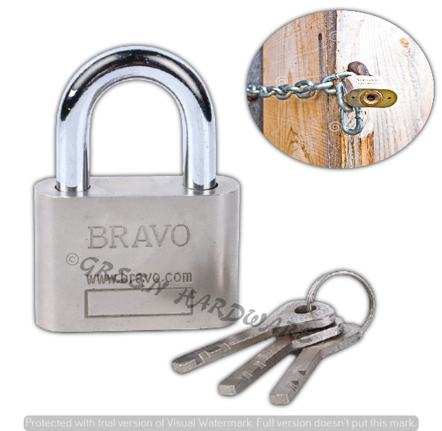 1PCS Bravo Padlock (SHORT & CURVED) with 3 Keys Cabinet Luggage ...