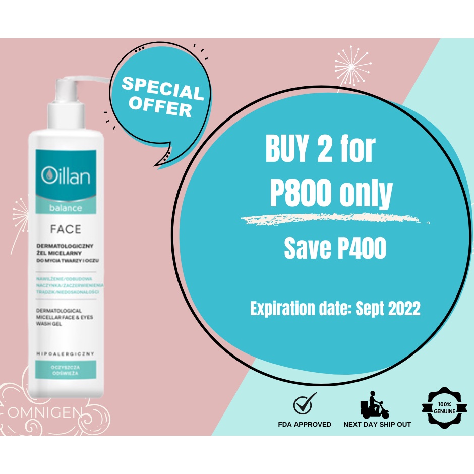 Oillan Micellar FACE & EYE WASH GEL Buy 2 for P800 only (save P400 ...