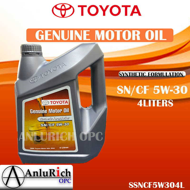 Toyota Genuine Motor oil SAE 5W-30 4LITERS Part no: SSNCF5W304L | Lazada PH