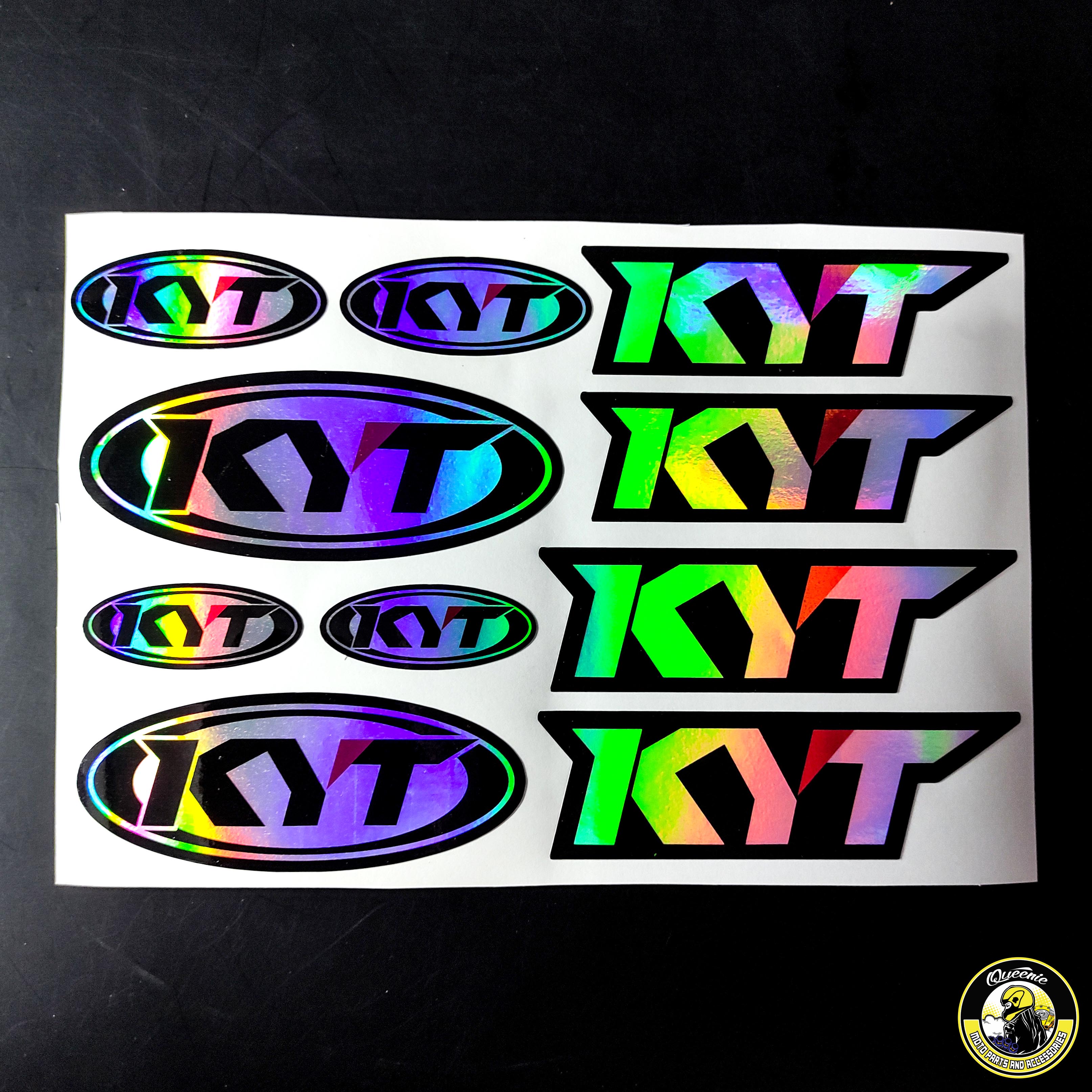 KYT Helmet Side Strip Logo Decals Kit Hologram Stickers Set NF-R and ...