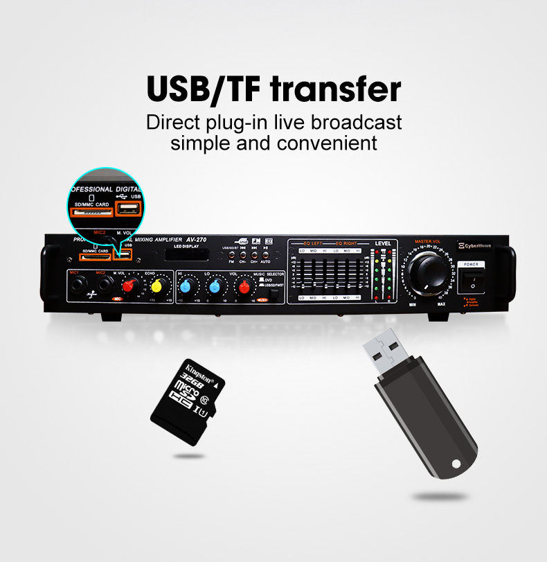 Cyberhome Power Bluetooth Amplifier Professional Digital HIFI Stereo ...