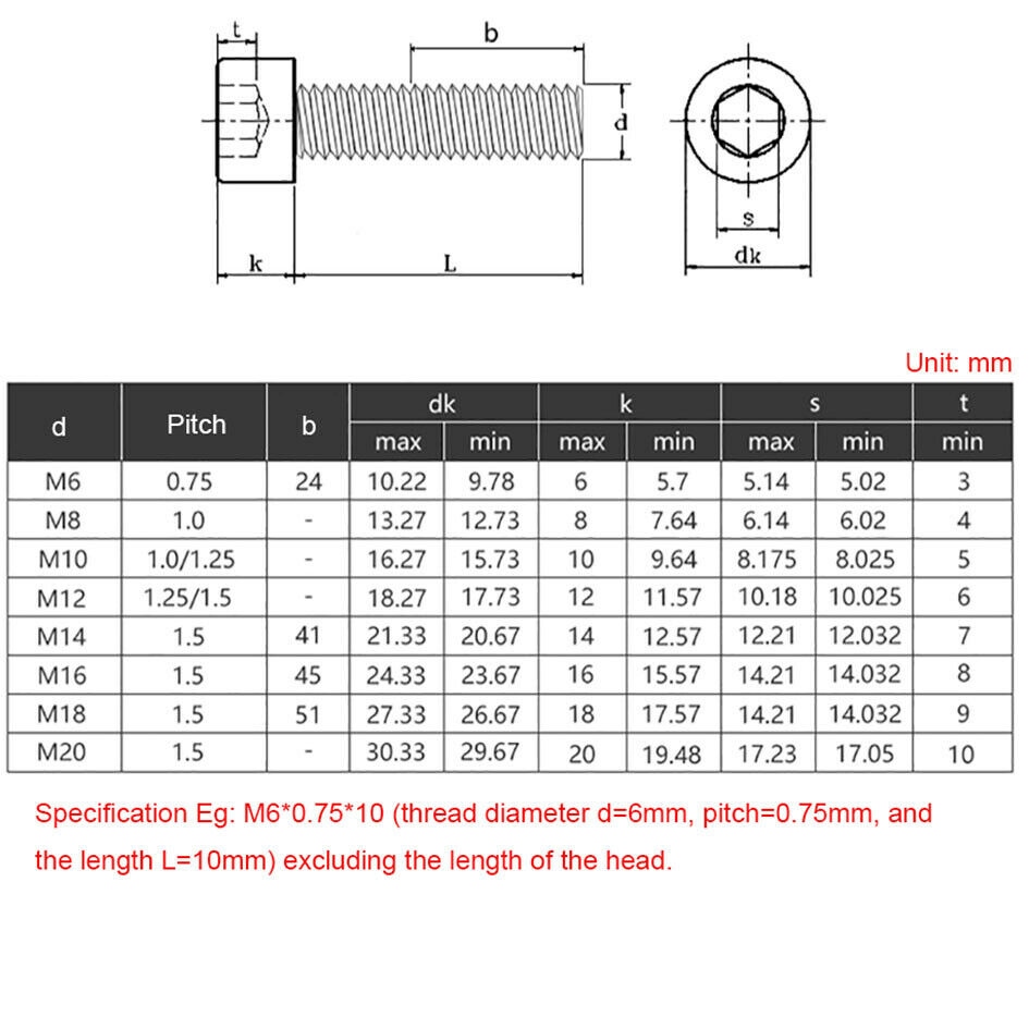 M6 M8 M10 DIN912 Fine Thread Hexagon Hex Socket Cap Head Screws 304 ...