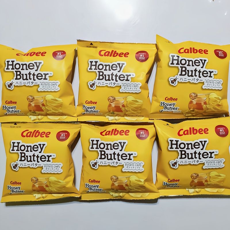 PACK OF 6 - Calbee Honey Butter Potato Chips 22g Japanese snack food ...