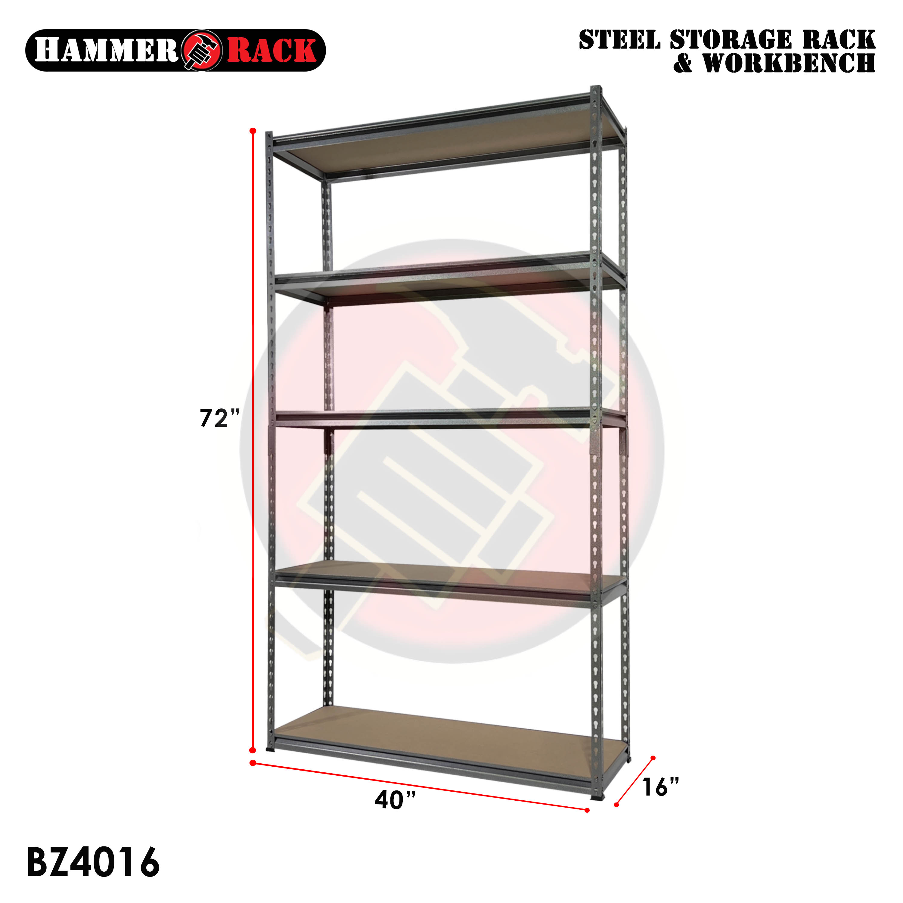 750kg HEAVY DUTY Boltless Steel Storage Rack and Workbench Adjustable ...