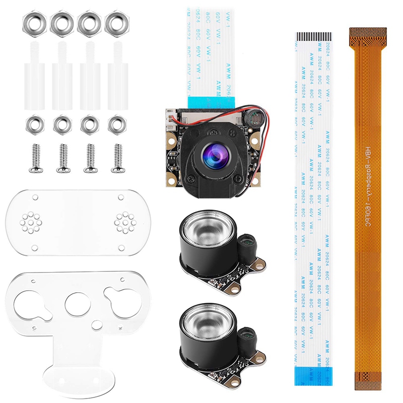for Raspberry Pi 4B Camera with Holder and Cable IR Camera Module 5MP OV5647 Webcam ...