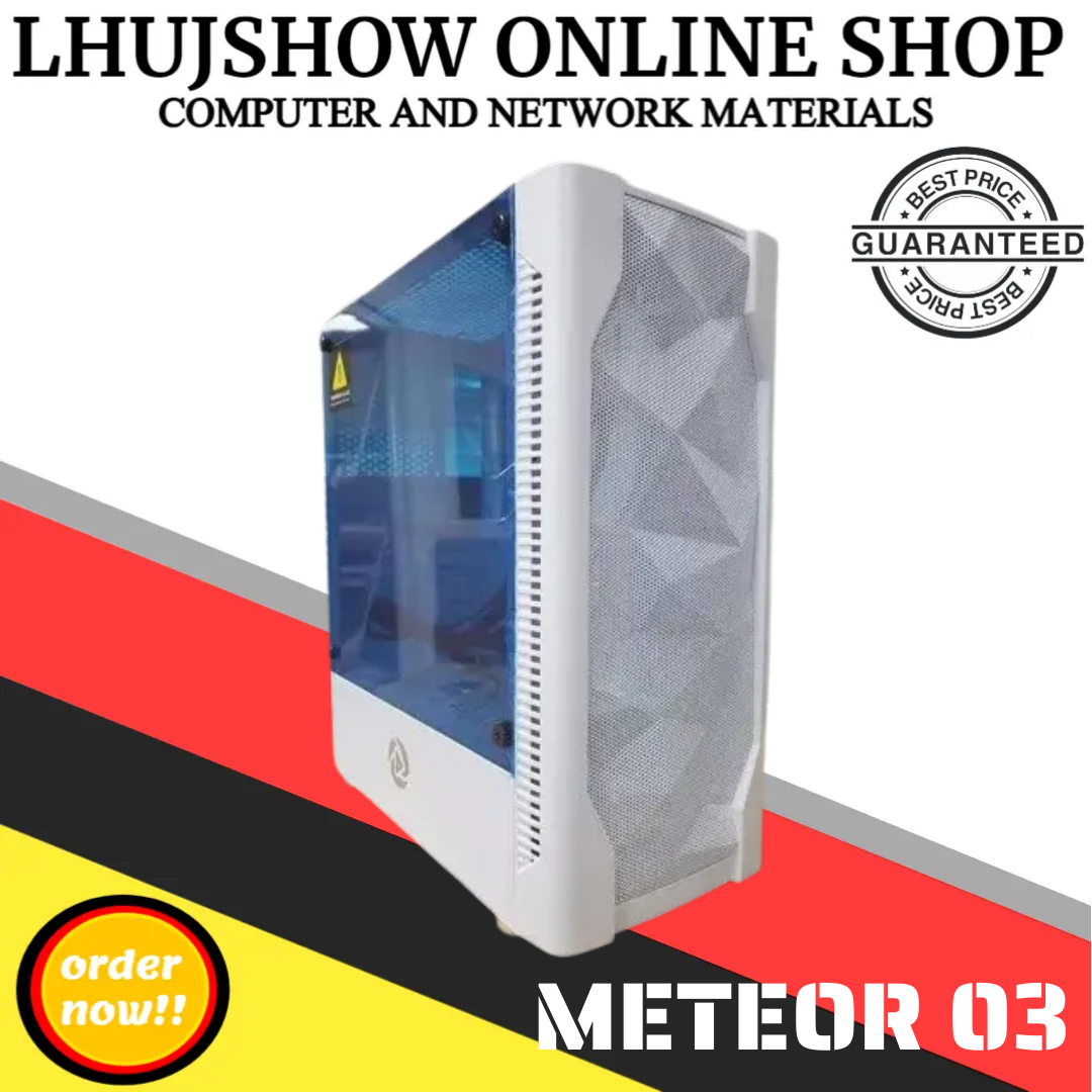 INPLAY Meteor 03 BLACK / WHITE Mid Tower Gaming PC Case Black Desktop ...