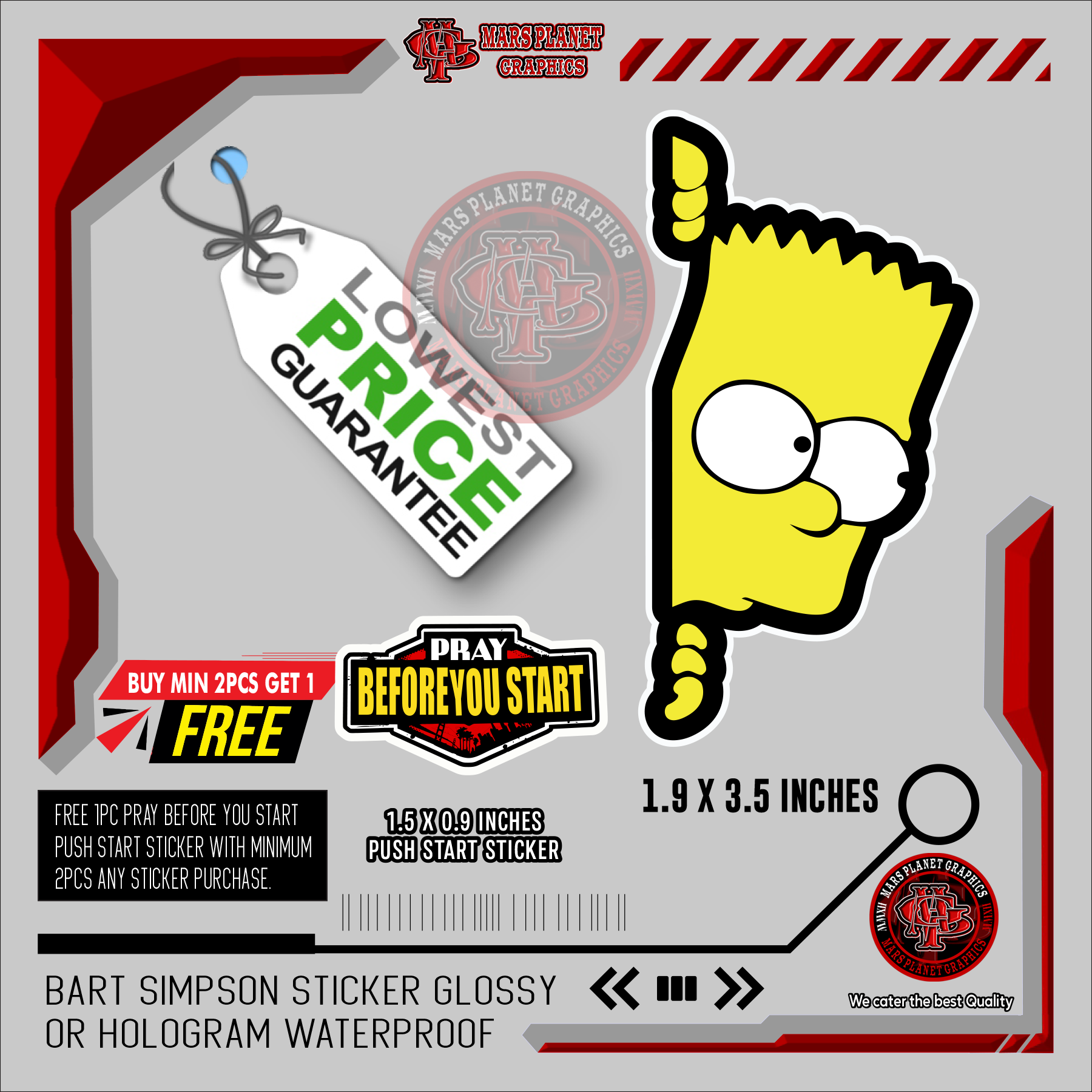 BART SIMPSON sticker waterproof laminated vinyl | Lazada PH