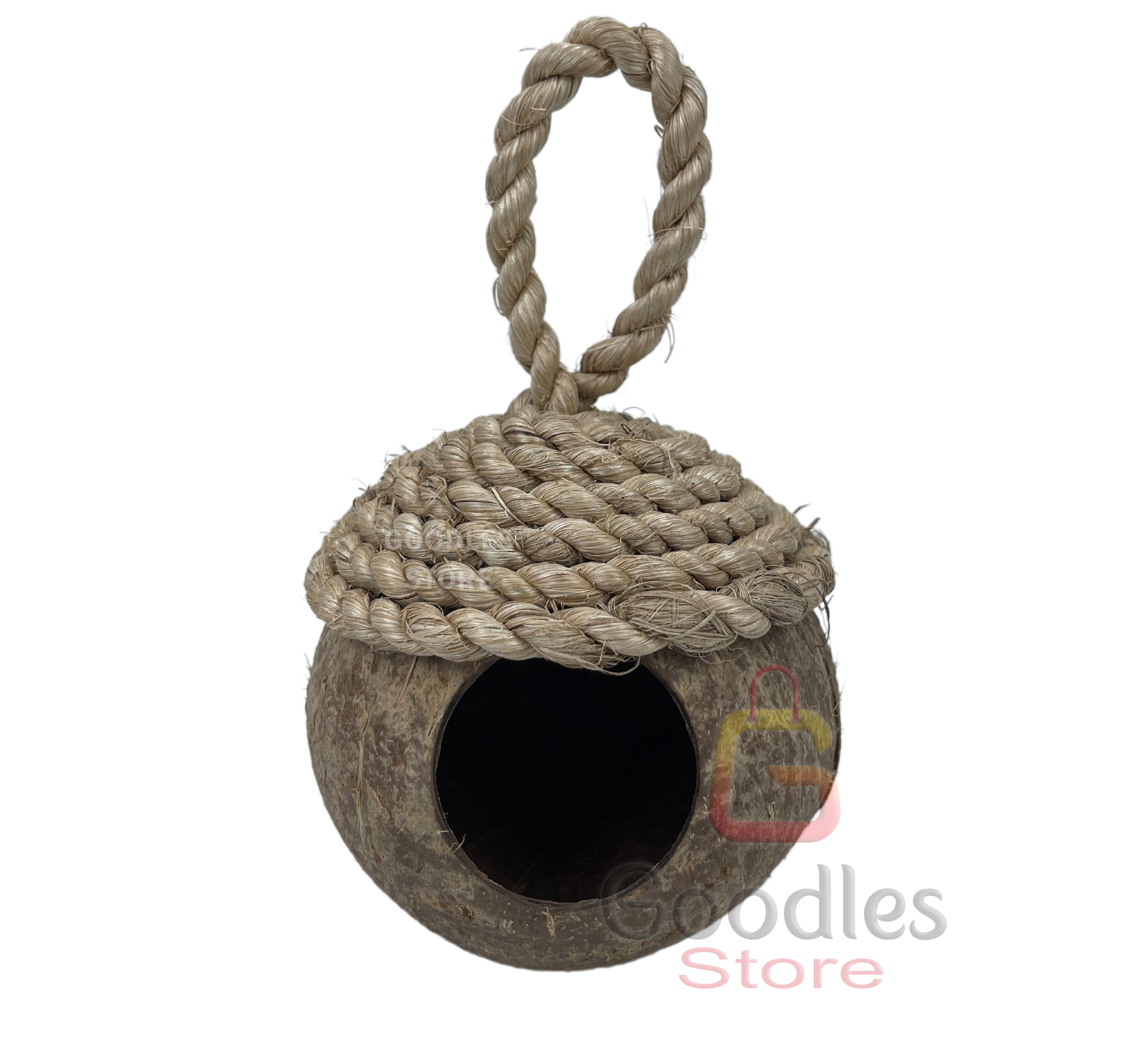 Coconut Shell Bird House Lovebird Coconut Fiber Bird Nest Cage Feeder ...