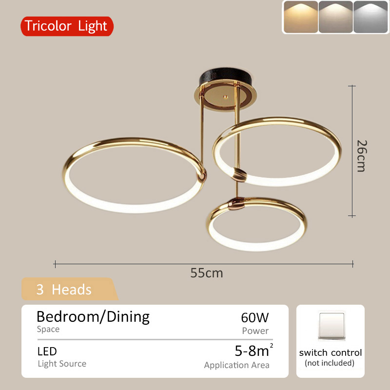 【DARA】Modern LED Ceiling Lights for Living Room Nordic Tri Color ...