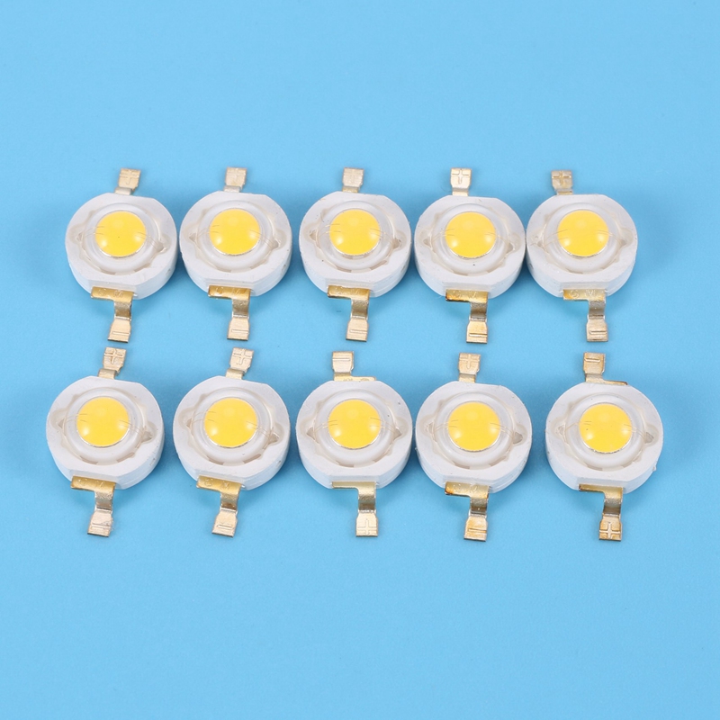 10 Pieces High Power 2 Pin 3W Warm White LED Bead Emitters 100-110Lm ...