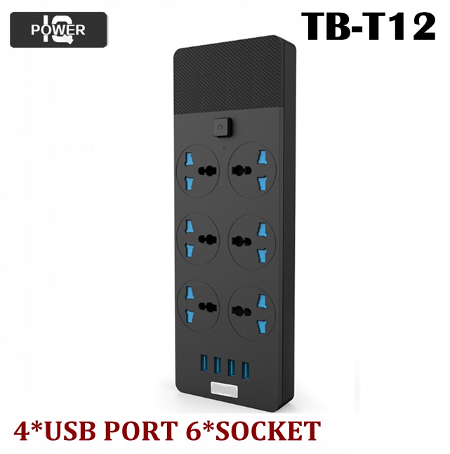 TB-T12 4 USB Port 6 Power Strips Plug Universal Power Extension Socket ...