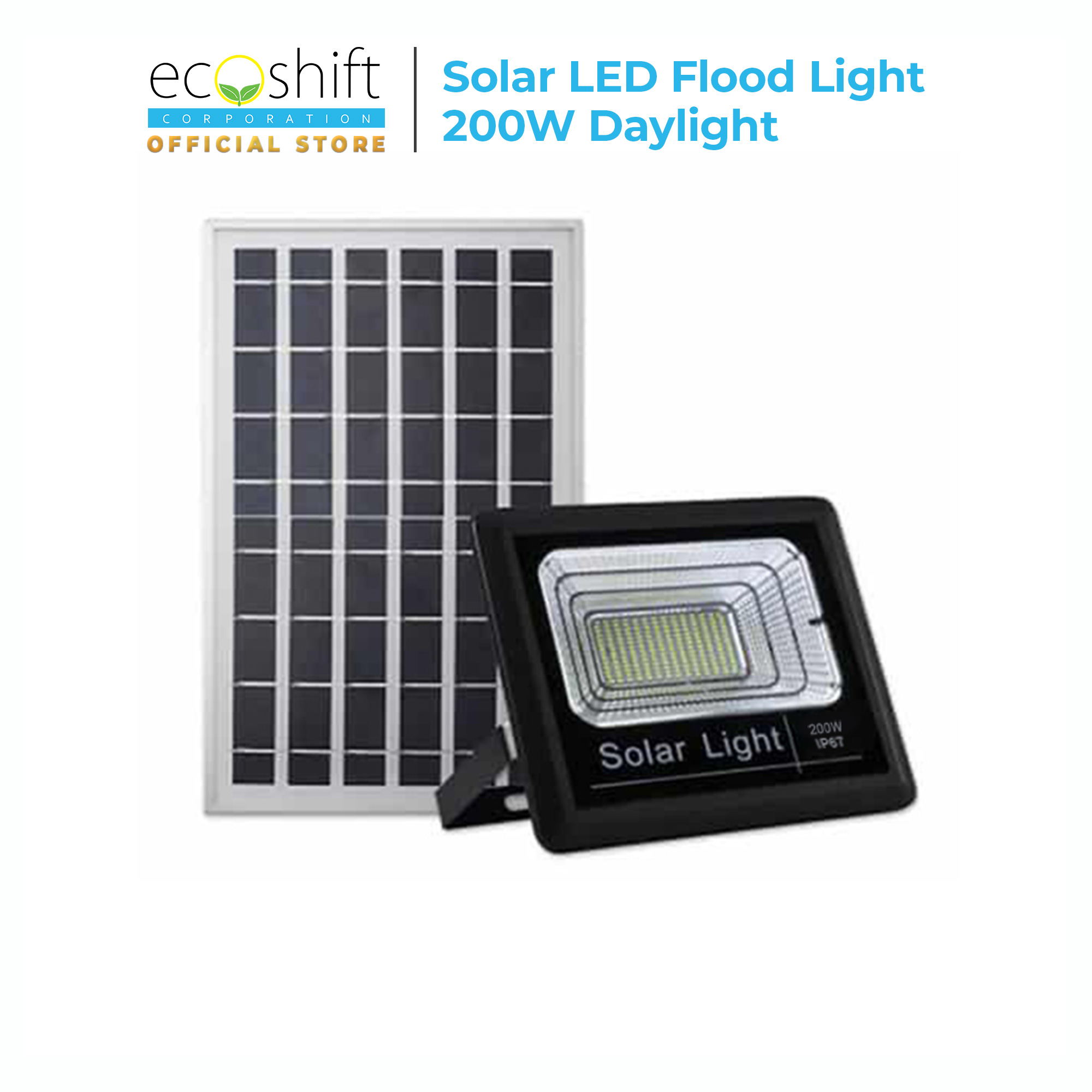 EcoShift Solar LED Flood Light 200 Watts Daylight | Lazada PH