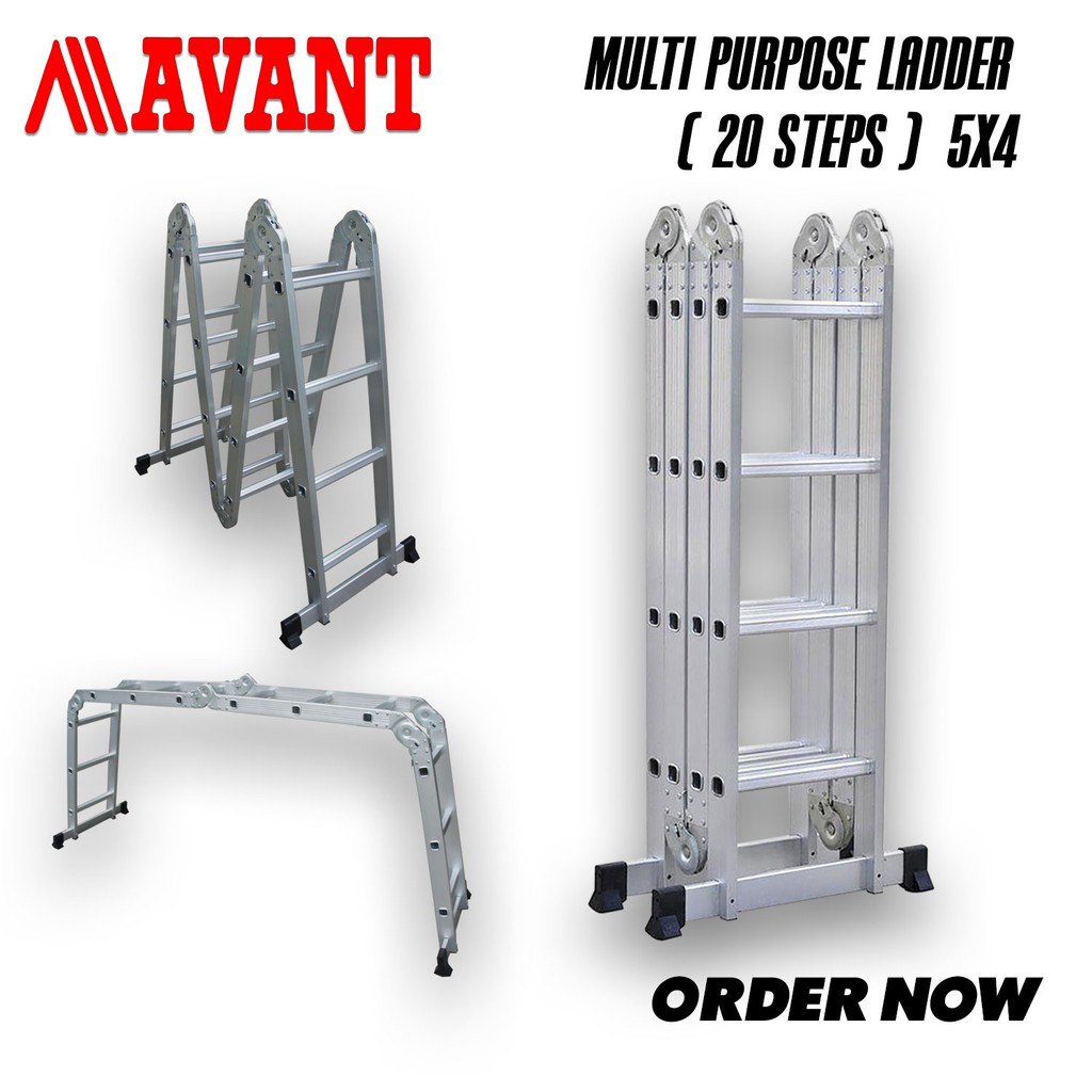 ★COD High Quality Multipurpose Ladder 7 in 1 Folding Ladder 12 Steps ...