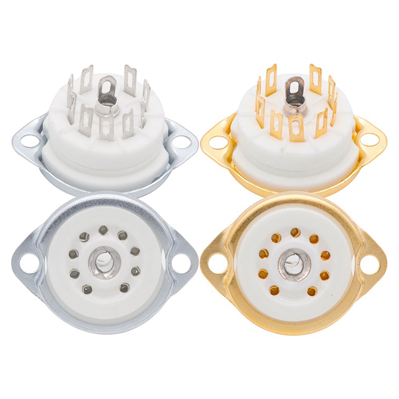 10PCS GZC9-F B9A New 9Pin Plated Tube Sockets Ceramic Base Suitable for ...