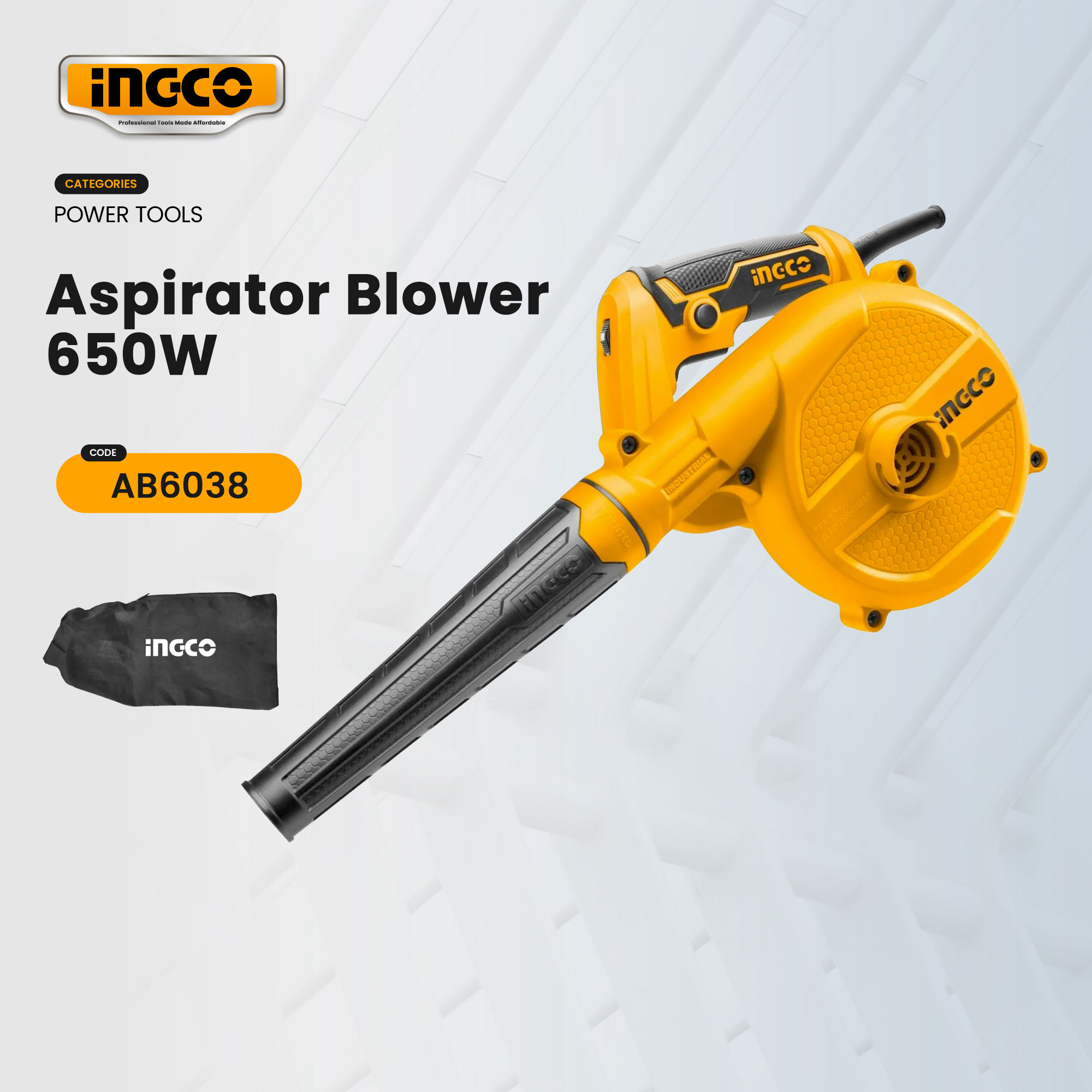 Ingco 600W Industrial Electric Aspirator Blower with Variable Speed ...