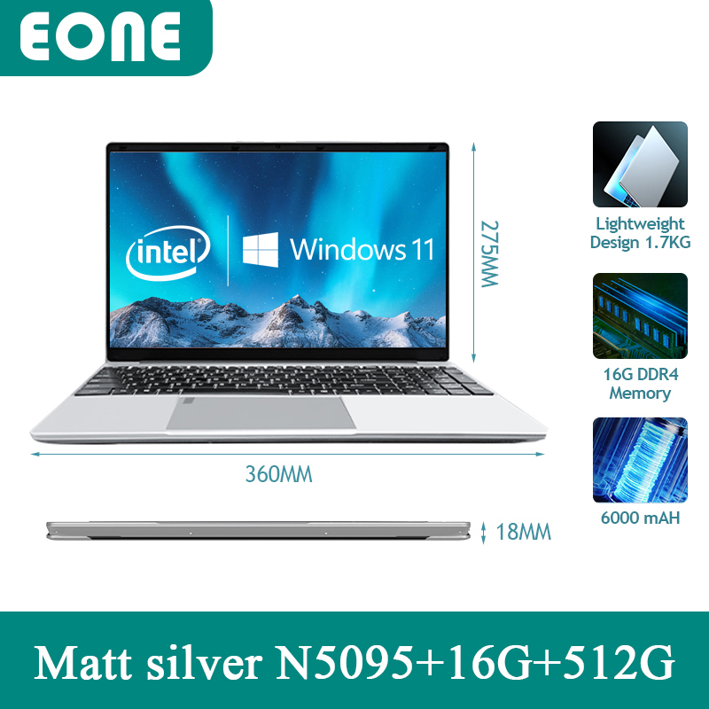 EONE 15.6" Laptop Intel Celeron N5095 16GB 512G Full HD IPS Office ...