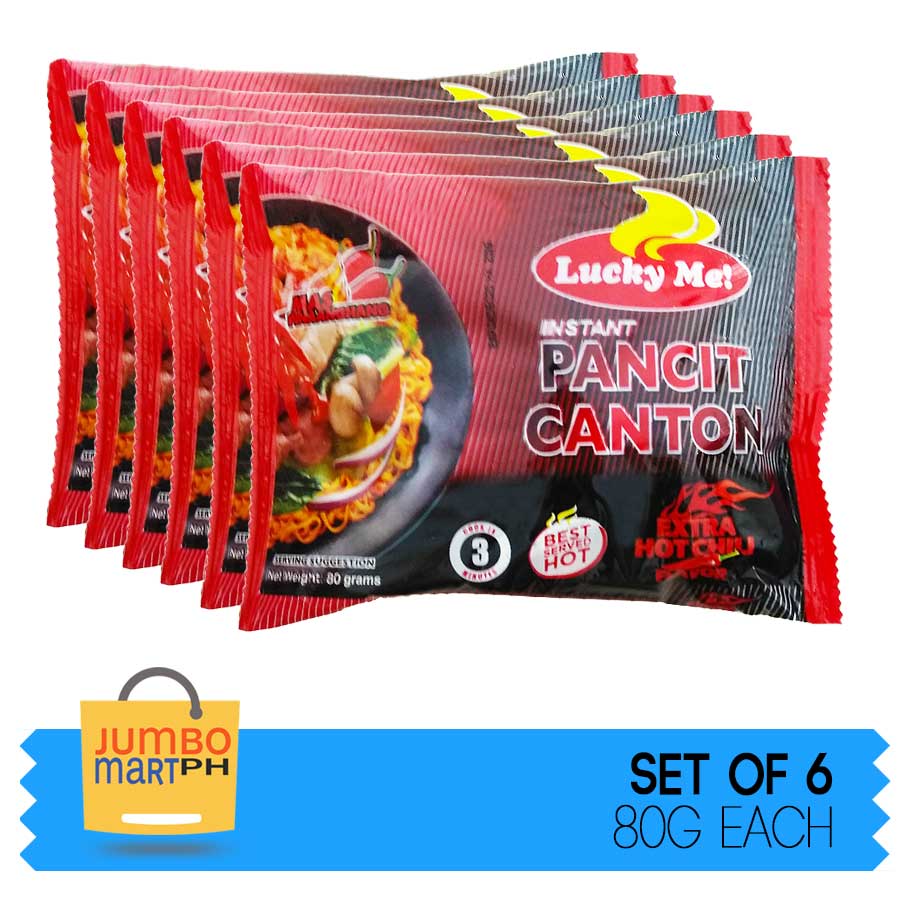 LUCKY ME INSTANT PANCIT CANTON EXTRA HOT CHILI 80G / SET OF 6 | Lazada PH
