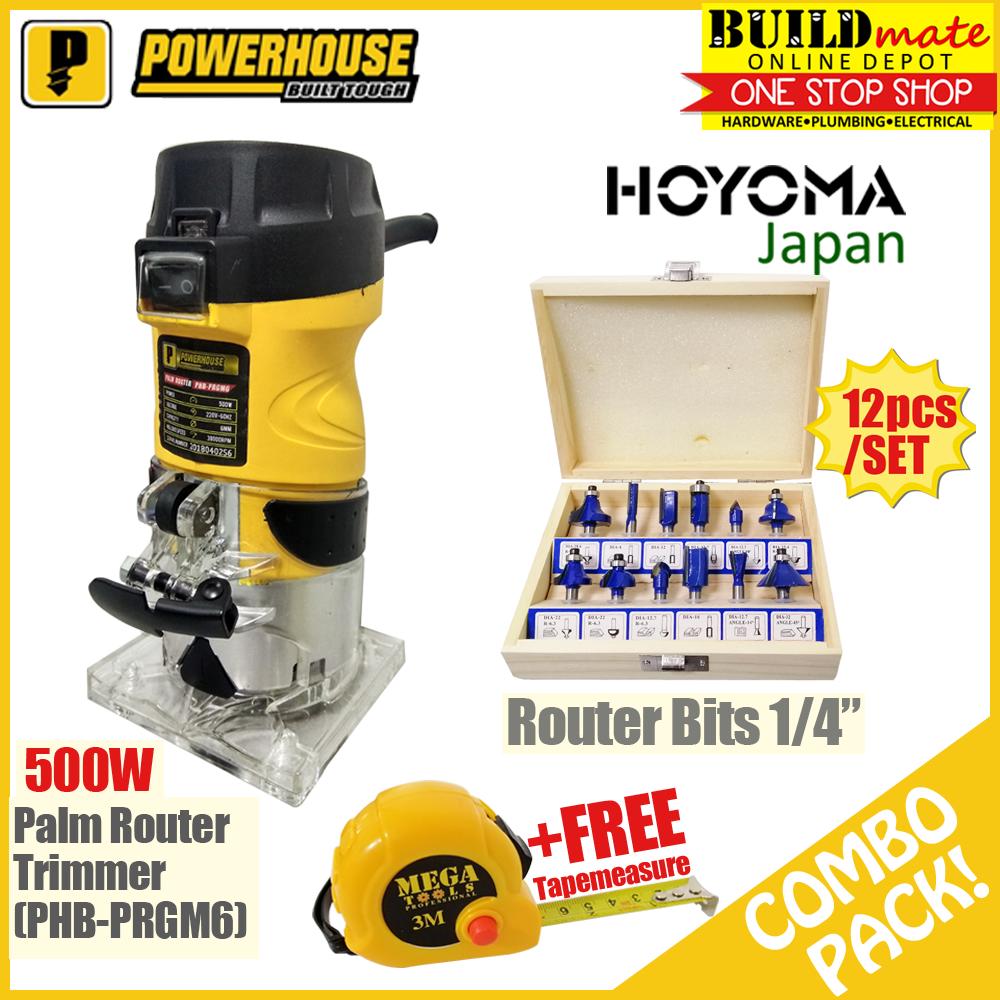 Powerhouse Palm Router 500W WITH Hoyoma RouterBits FREETapeMeasure Mega ...