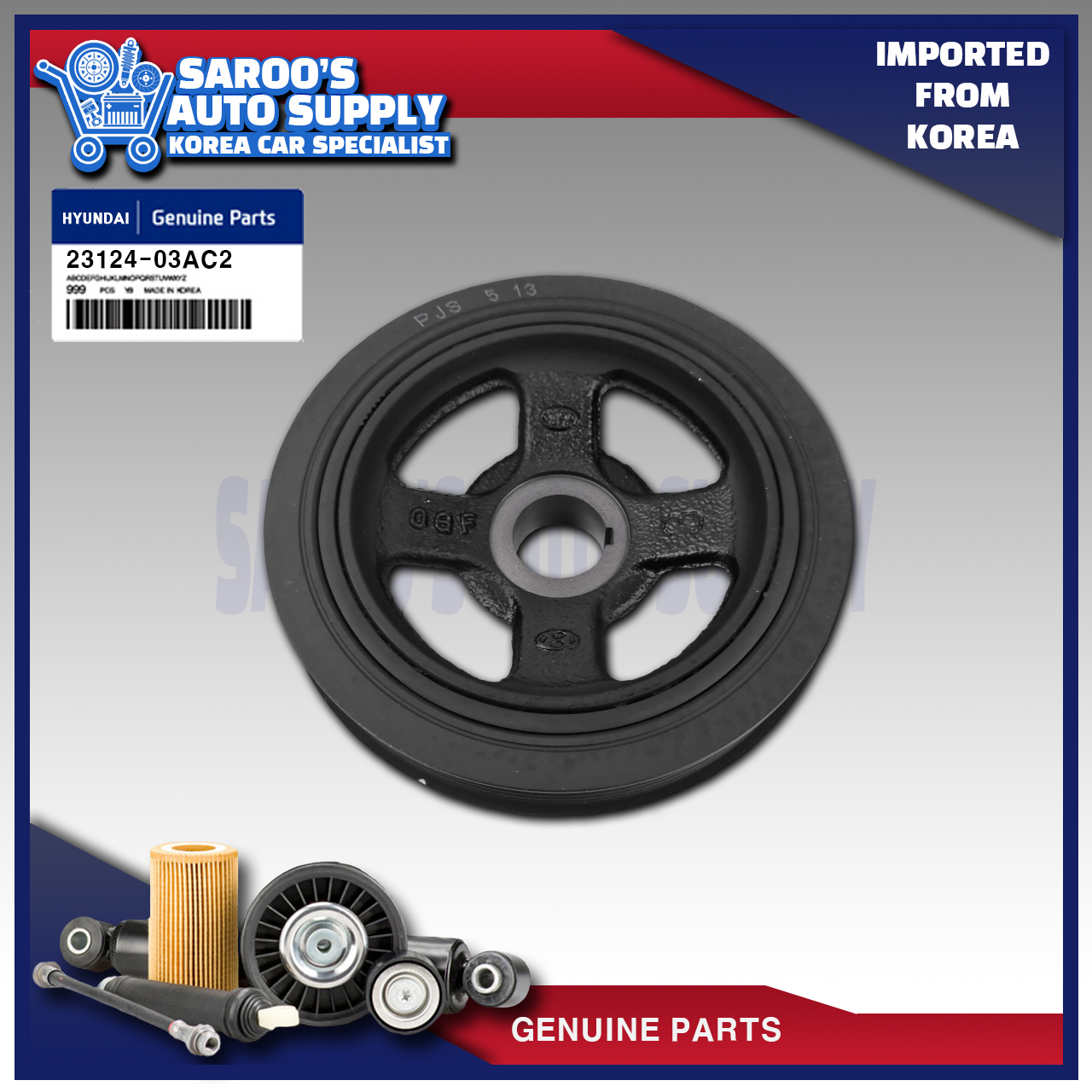 [Kappa][Genuine] Damper Pulley / Crankshaft Pulley For Hyundai , Kia ...